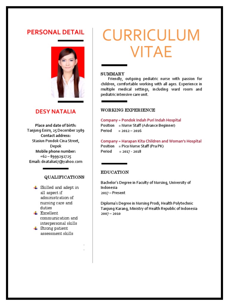 Curriculum Vitae: Personal Detail | PDF