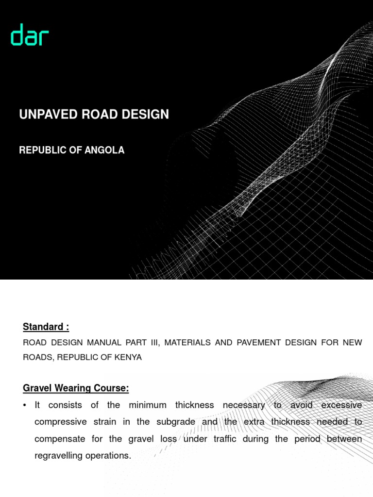 Unpaved Road Design | PDF | Road | Road Surface