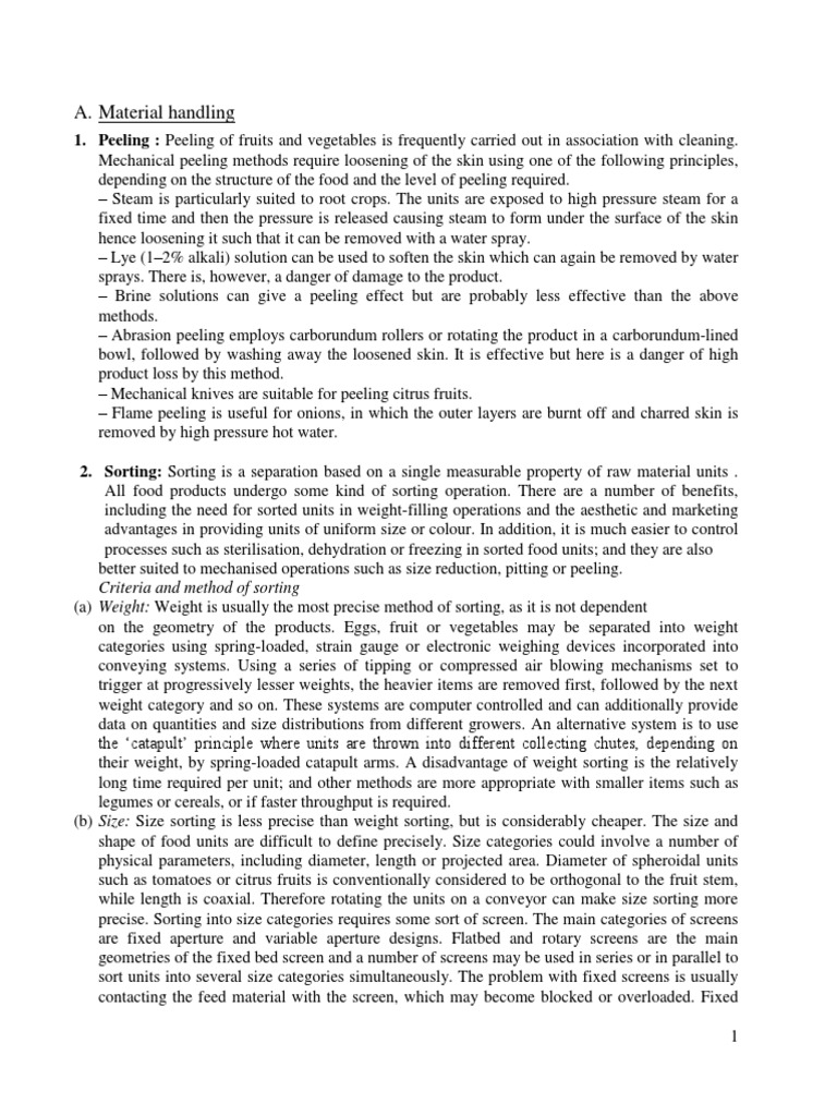 Unit Operations in Food Processing | PDF | Foam | Soil