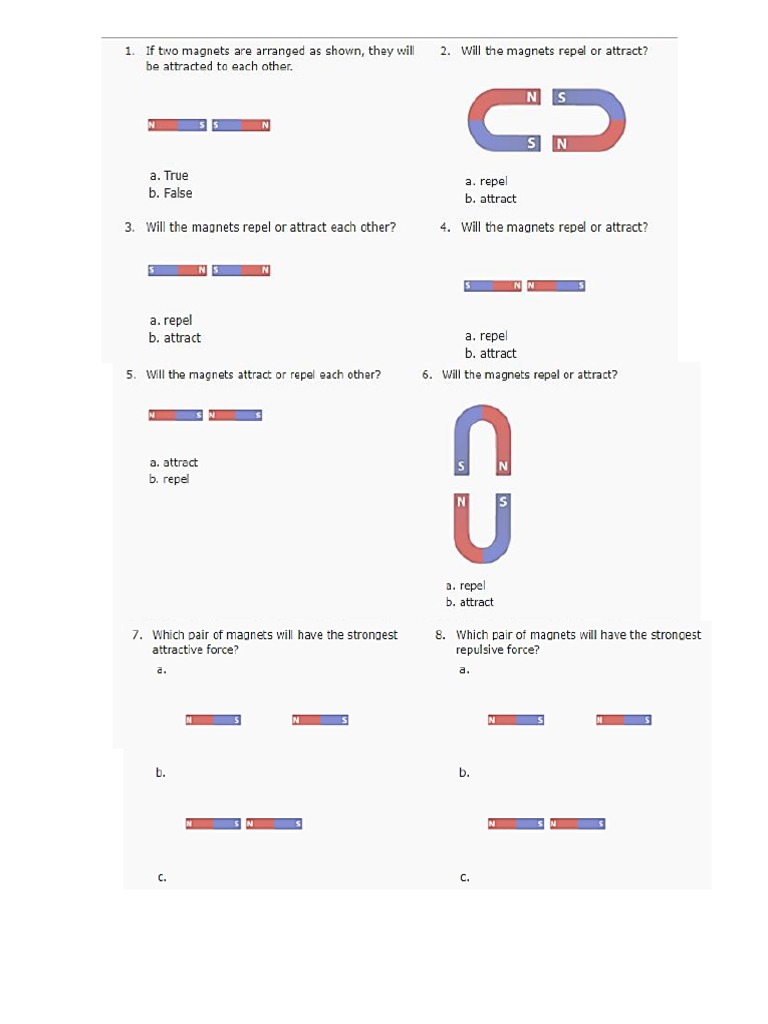 Magnetism Basics Worksheet for Grades 1-3 | PDF