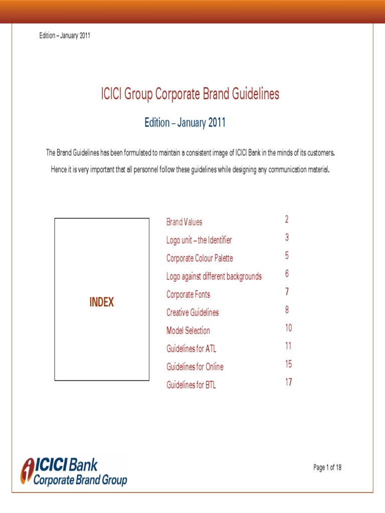 ICICI Group Brand Guidelines Manual | PDF | Online And Offline | Logos