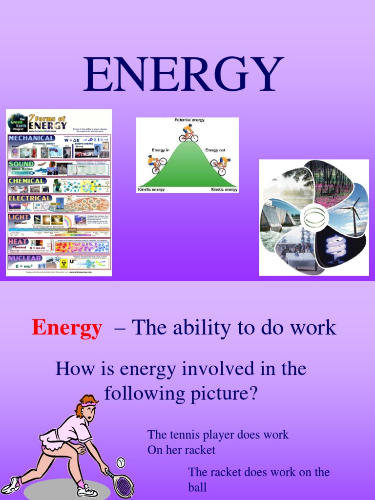 Energy Types Powerpoint 2013 | PDF | Kinetic Energy | Renewable Energy