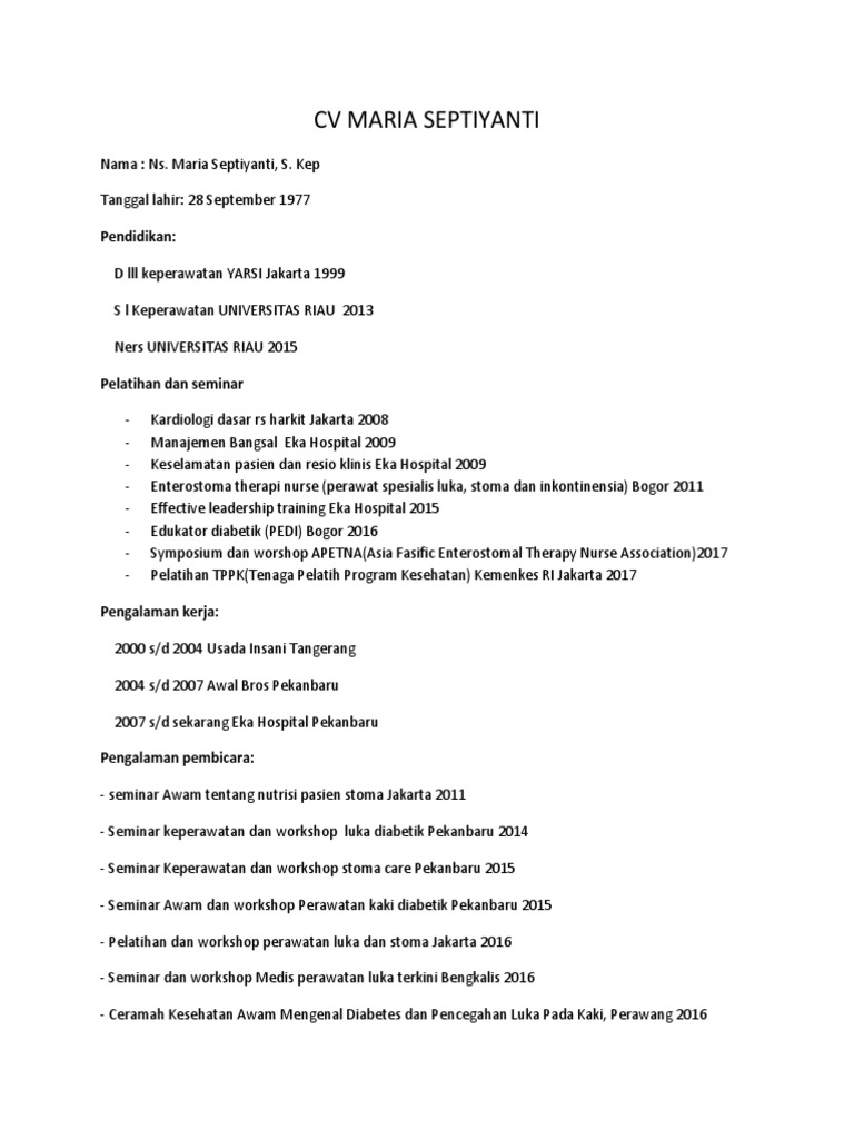 CV Maria Septiyanti | PDF