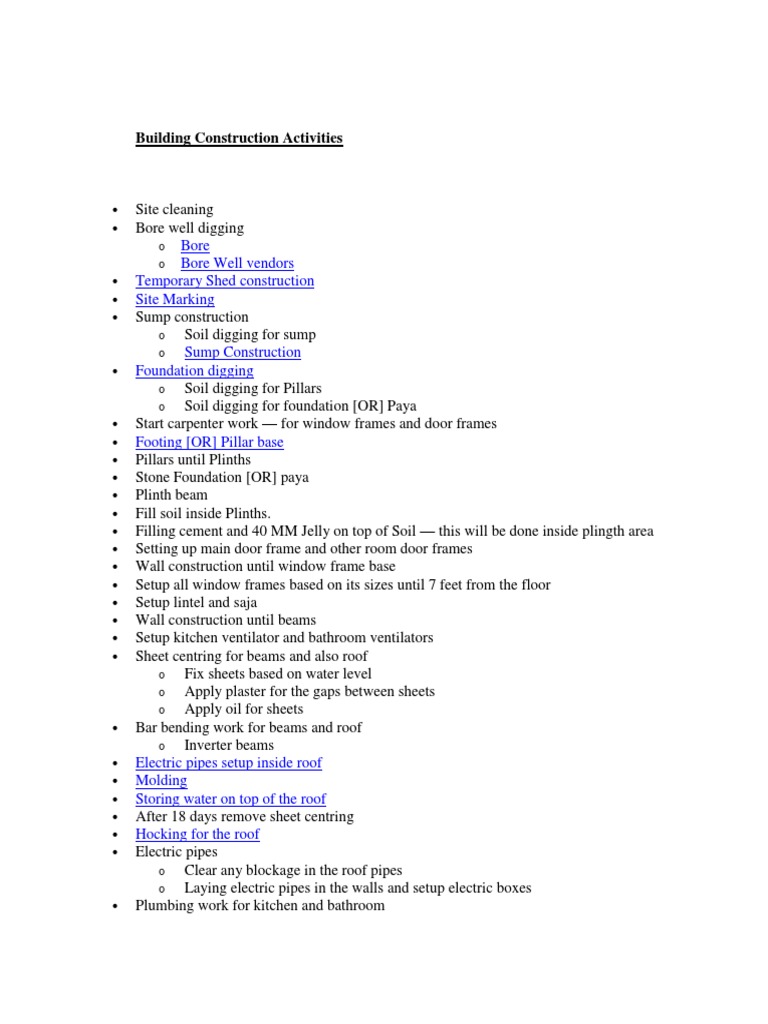 Building Construction Activities | PDF | Wall | Bathroom