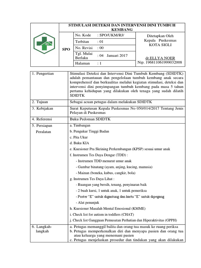 Sop Sdidtk | PDF | Pengembangan Diri