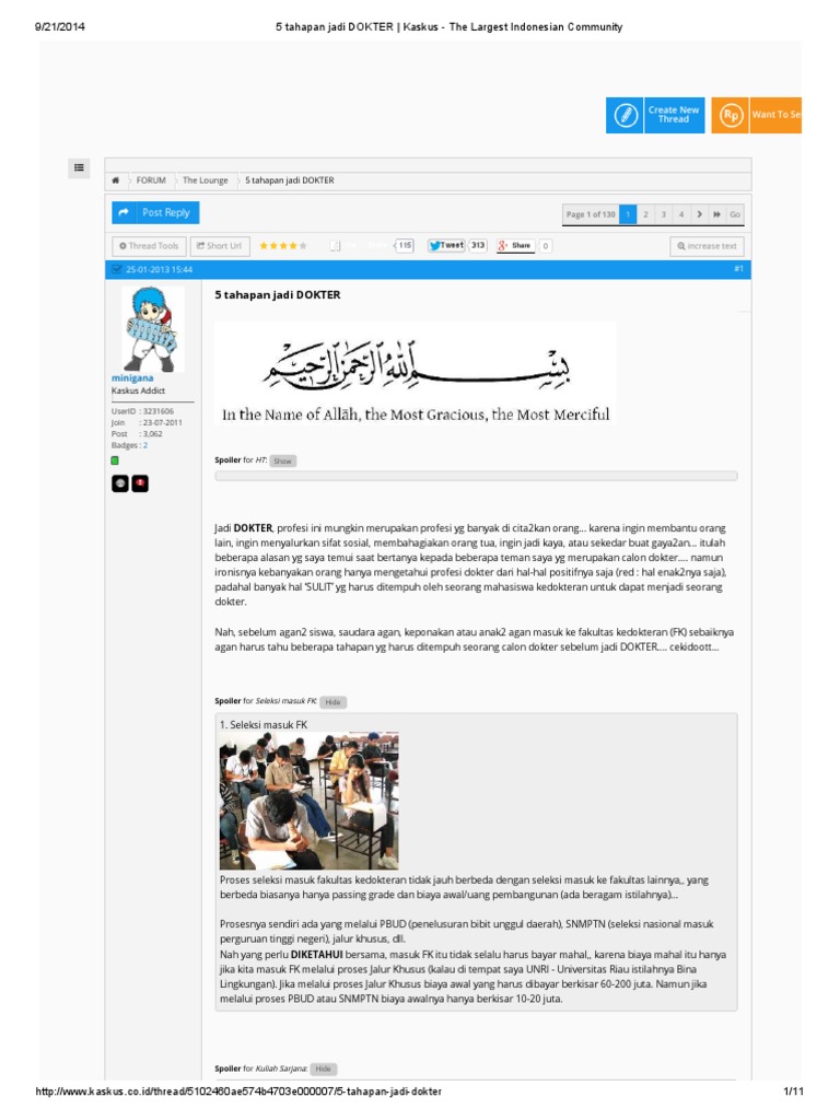 5 Tahapan Jadi DOKTER - Kaskus - The Largest Indonesian Community PDF | PDF