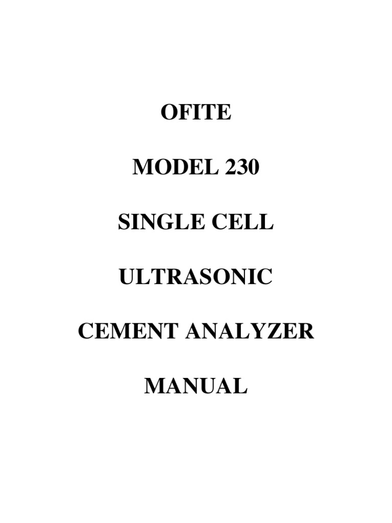 120-50 Ultrasonic Cement Analyzer | PDF | Hvac | Thermocouple