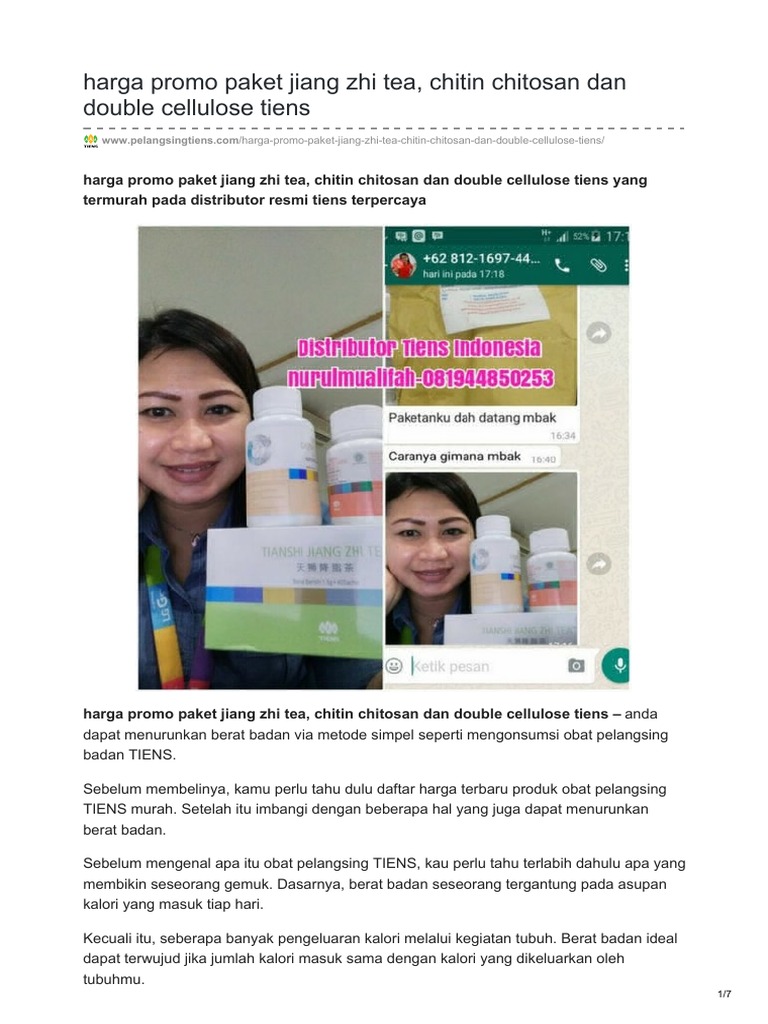 Harga Asli Promo Jiang Zhi Tea Chitin Chitosan Dan Double Cellulose ...