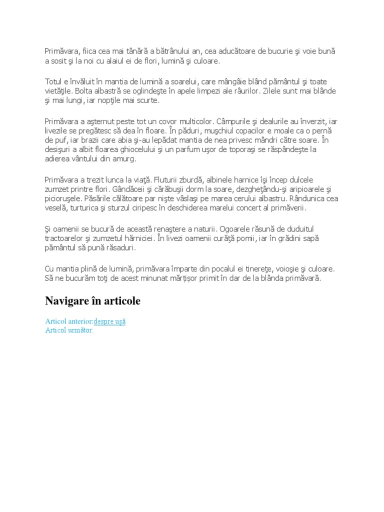 Compunere Primavara | PDF