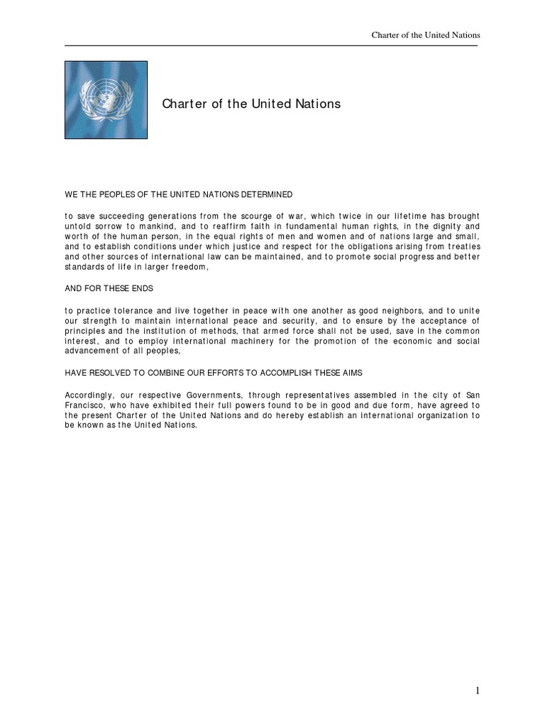 UN Charter PDF | PDF | United Nations General Assembly | United Nations