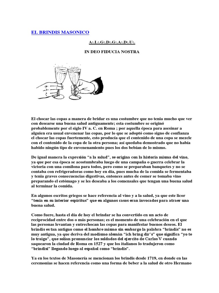 Brindis Masónicos: Tradición y Ritual | PDF