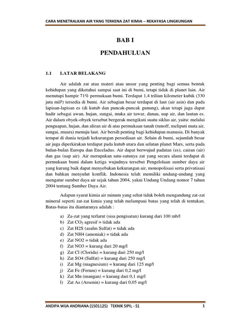 Netralisasi Air Tercemar Kimia | PDF | Sains & Matematika