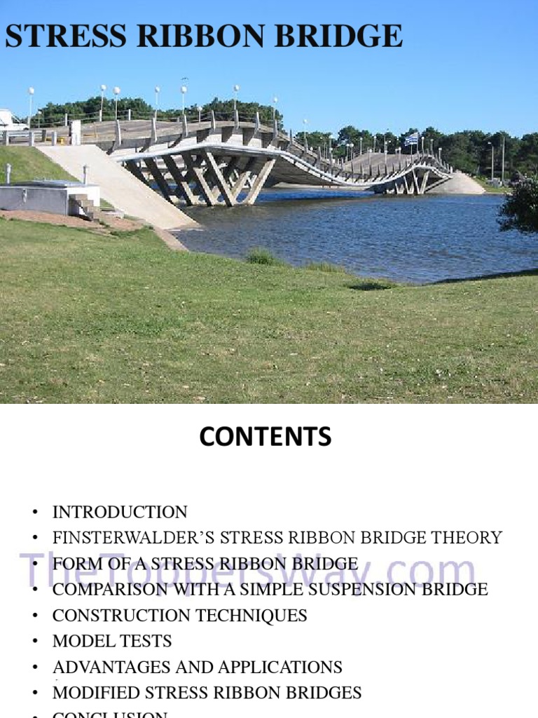 Civil Stressed Ribbon Bridge | PDF | Bridge | Stress (Mechanics)