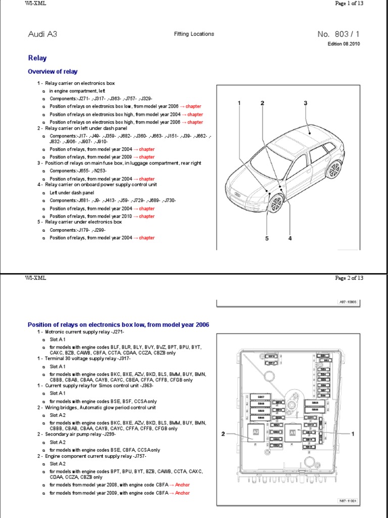 Relee La Audi A3 8P 2004 Si 2006 | Relay | Engines