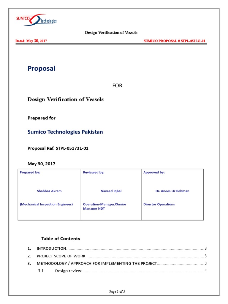 Velosi Proposal For Pressure Vessel Design Verification | PDF ...