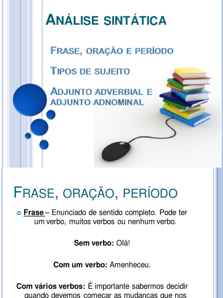 Análise Sintática PDF | PDF | Assunto (gramática) | Substantivo