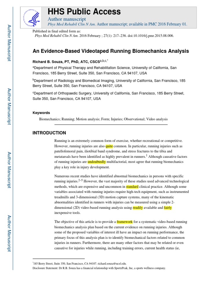 Evidence Vrunning Analysis | PDF | Running | Knee