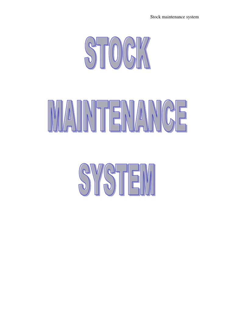 Stock Maintenance System Overview | PDF | Use Case | Databases