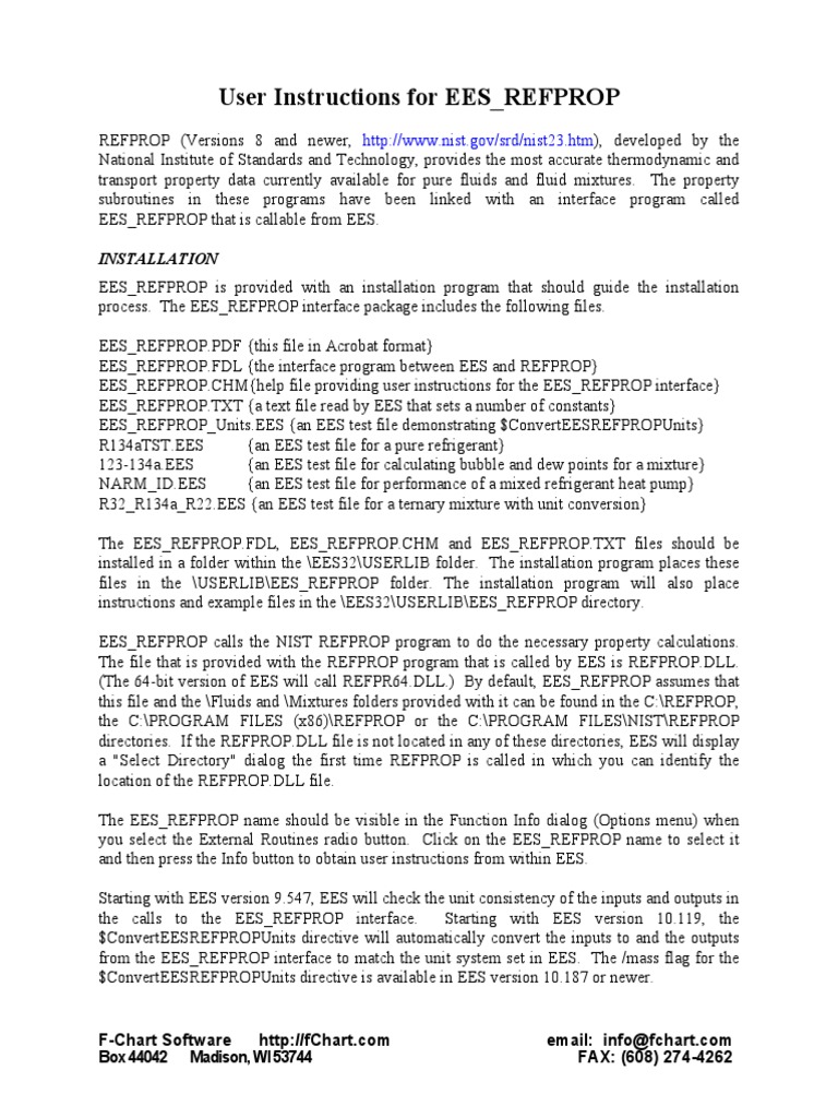 Ees Refprop PDF | PDF | Vapor | Computer File