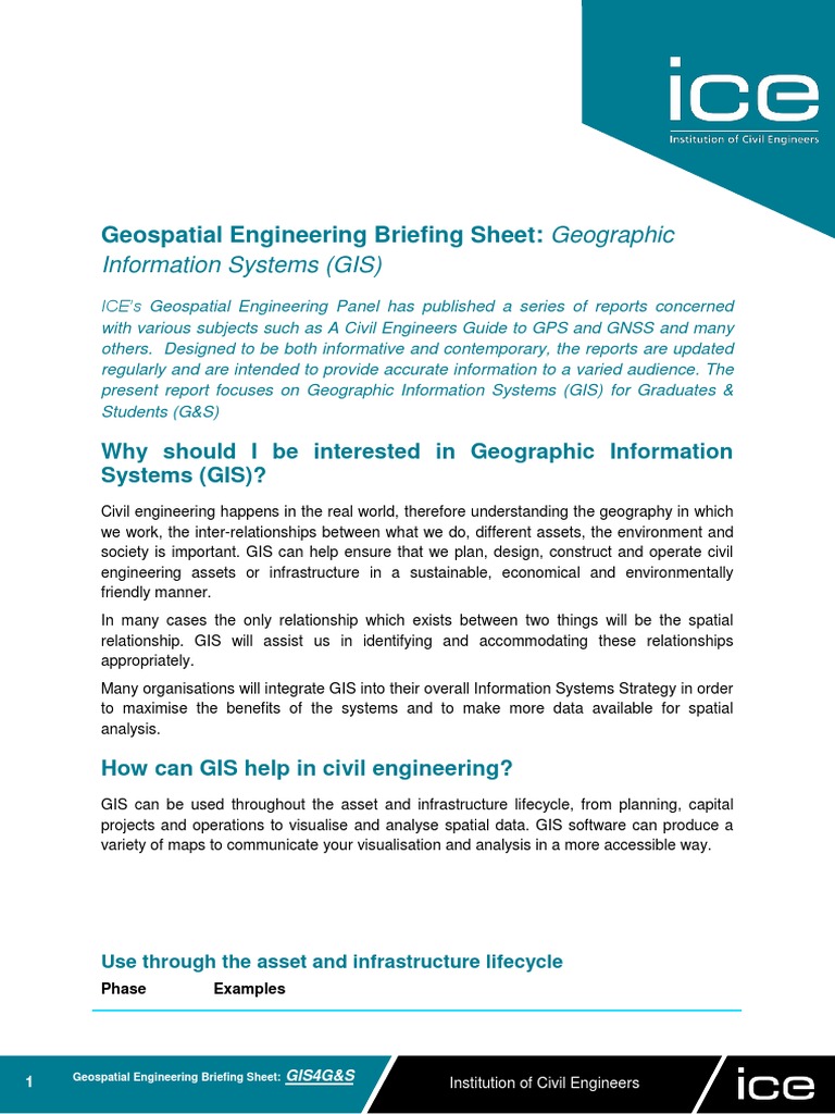 Geographic Information System and Civil Engineering | PDF | Geographic ...