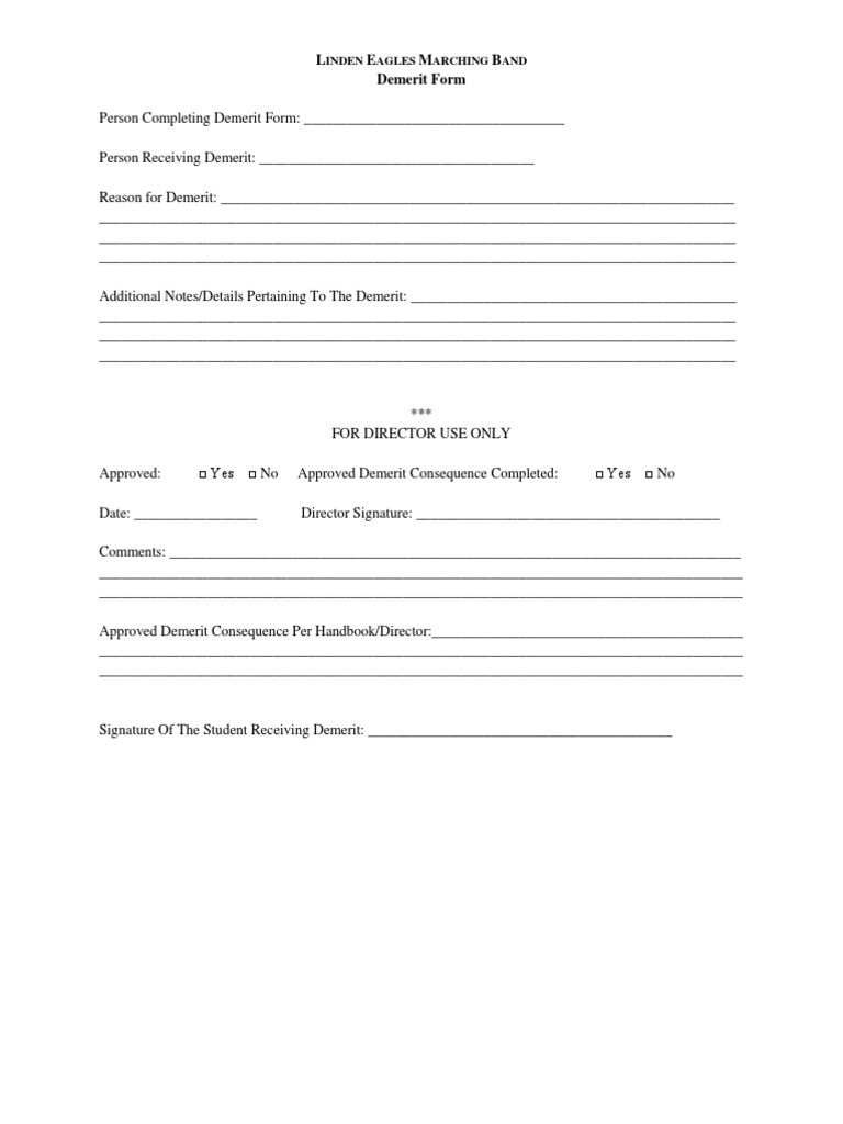 Demerit Form | PDF