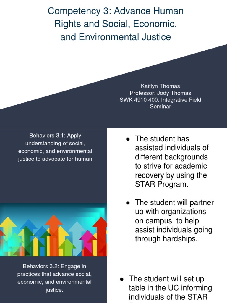 Competency 3 Advance Human Rights and Social Economic and Environmental ...