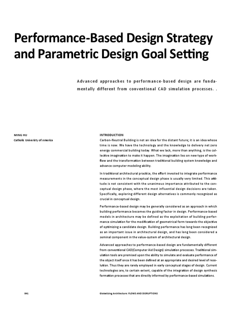 Performance-Based Design Strategy and Parametric Design Goal Setting ...