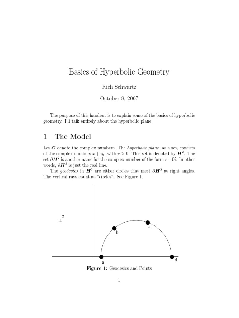 Basics of Hyperbolic Geometry | PDF | Hyperbolic Geometry | Angle