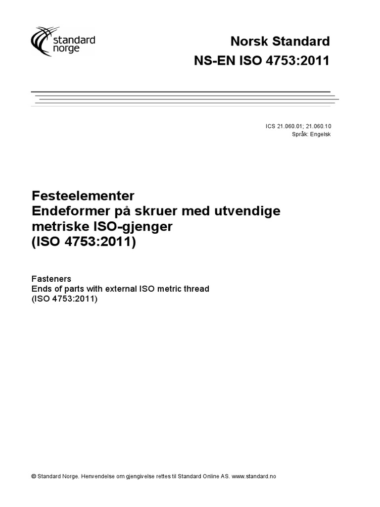 ns ISO-4753-2011 | Screw | Reference Works