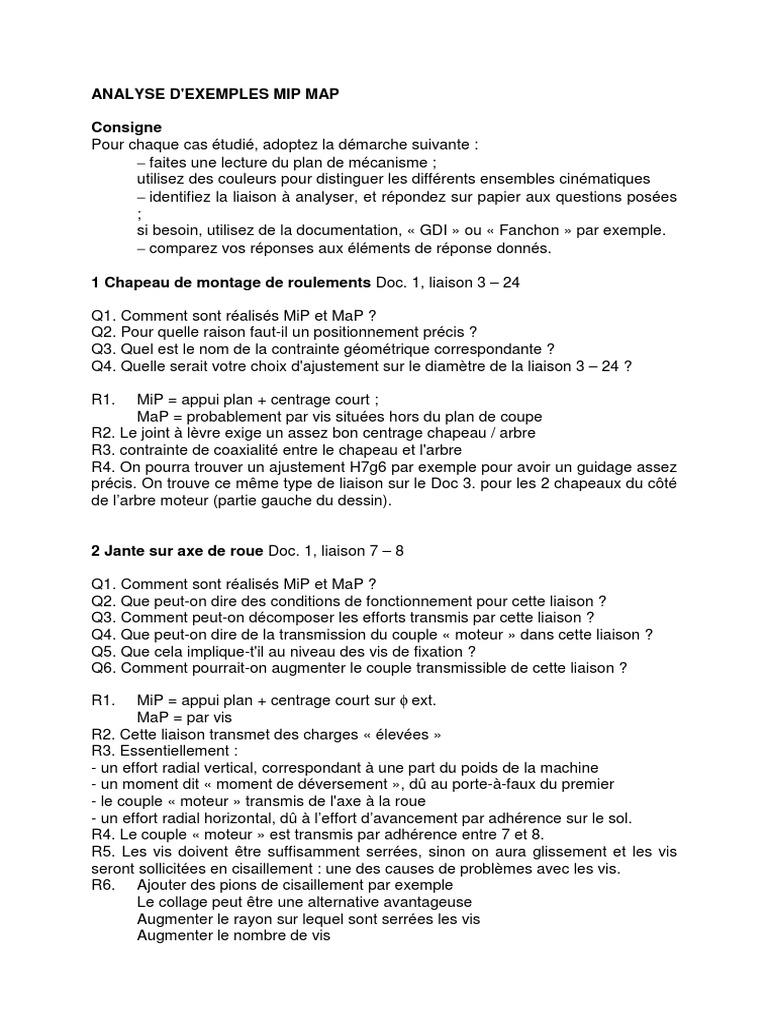 Exercices MIP MAP | PDF | Usinage | Vis de fixation