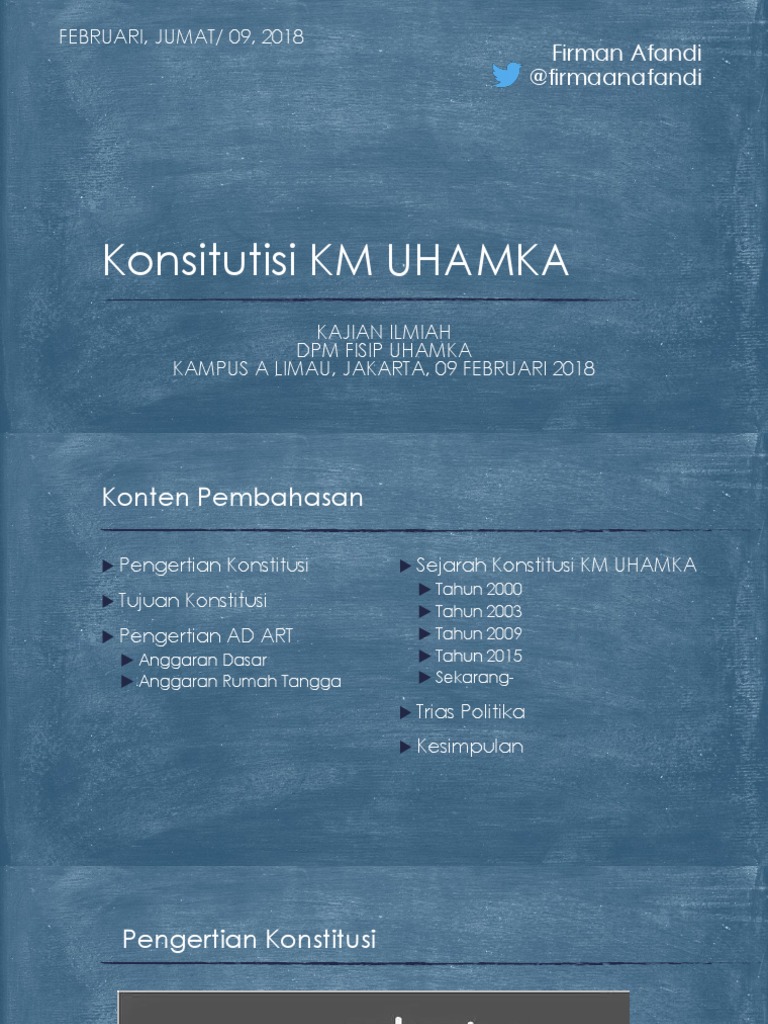 Konsitutisi KM UHAMKA Fisip | PDF