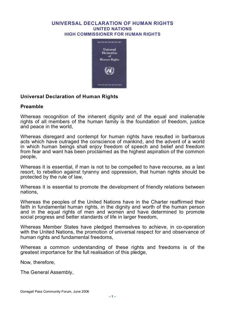Universal Declaration of Human Rights | PDF