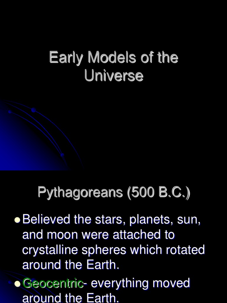 Early Models of the Universe Explained | PDF
