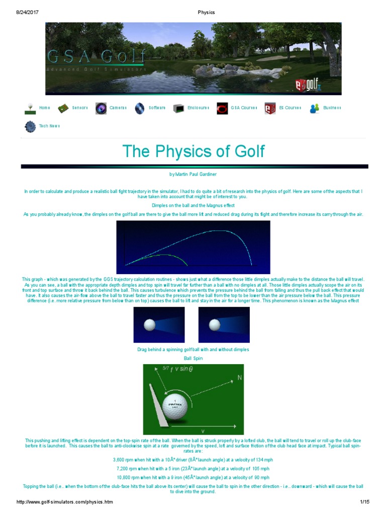 Physics-Golf Ball Flight | PDF | Rotation | Collision
