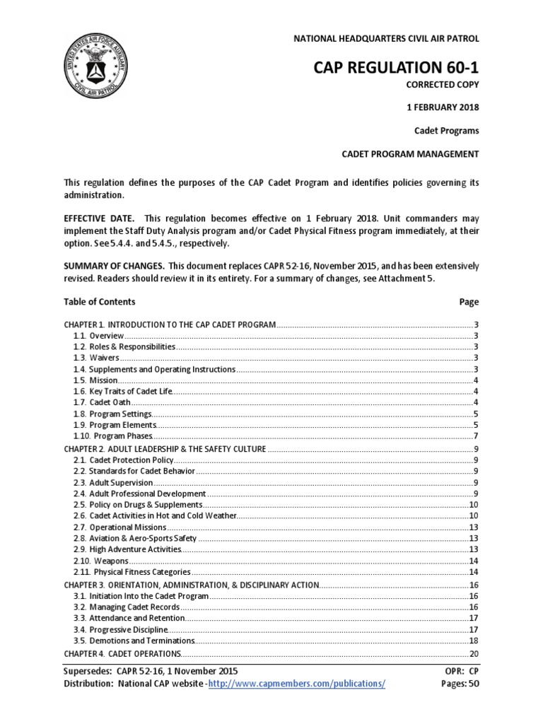 CAP Cadet Program Management Guide | PDF | Cadet | Awards And ...