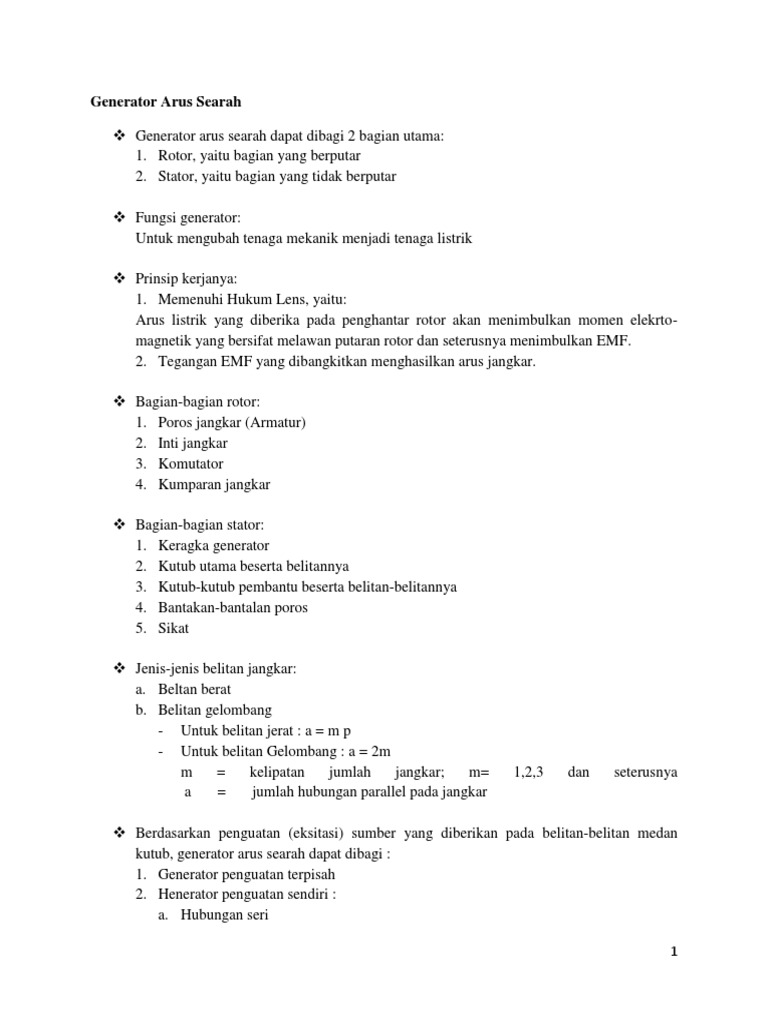 Generator Arus Searah | PDF