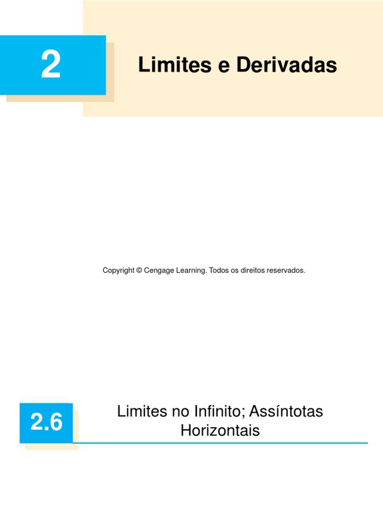 2.6 Limites No Infinito Assíntotas Horizontais PDF | PDF | Limite ...