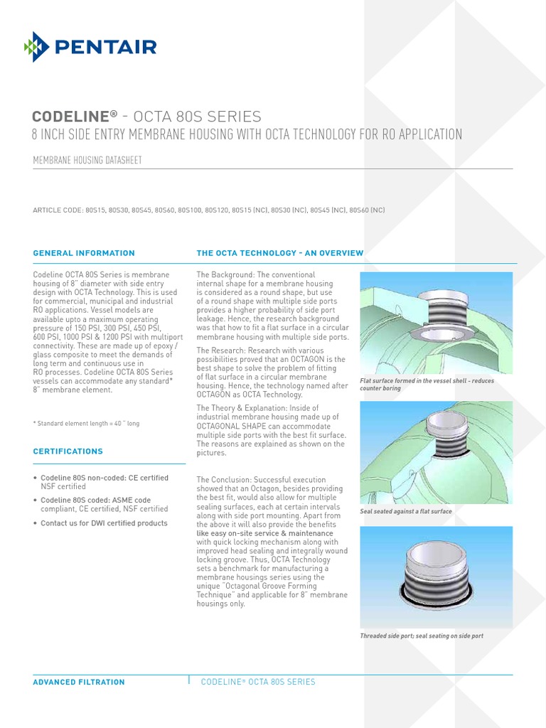 Datasheet Codeline OCTA 80S Series PDF | PDF | Membrane | Thermoplastic