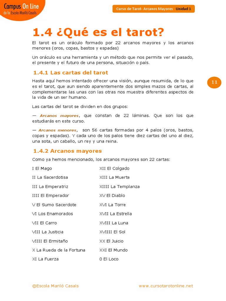 Que Es El Tarot PDF | PDF | Tarot | Jugando a las cartas