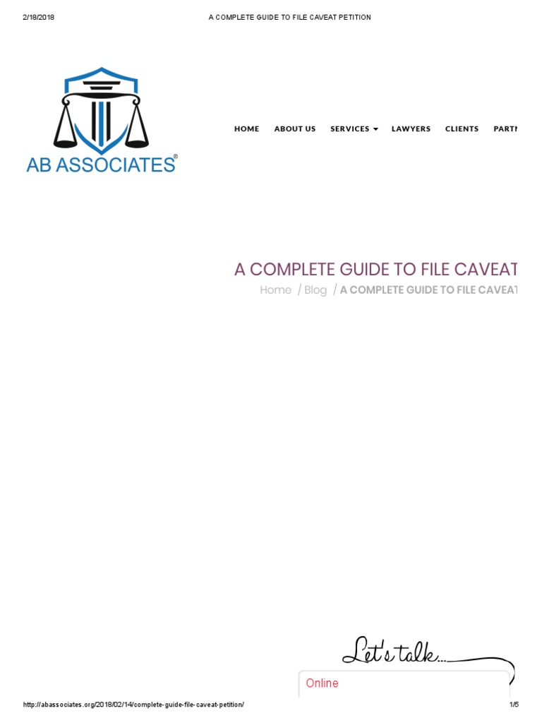 A Complete Guide To File Caveat Petition | PDF | Lawsuit | Lawyer