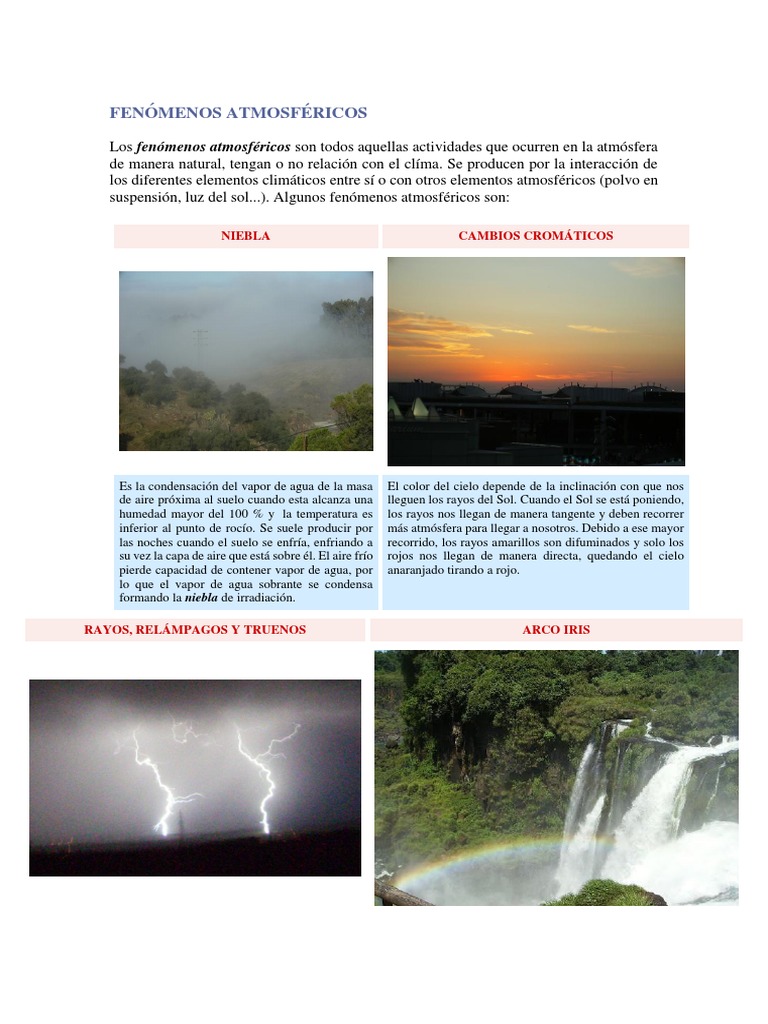 FENÓMENOS ATMOSFÉRICOS | PDF | Humedad | Meteorología