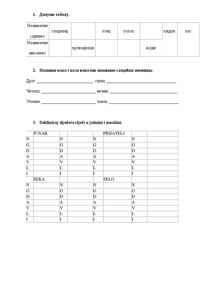 Test Padezi | PDF