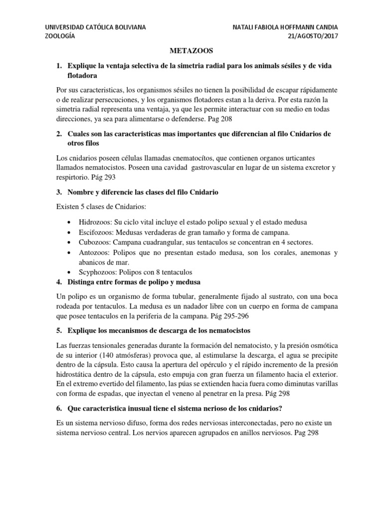 Ventajas y características de Mesozoos | PDF | Organismos acuáticos ...