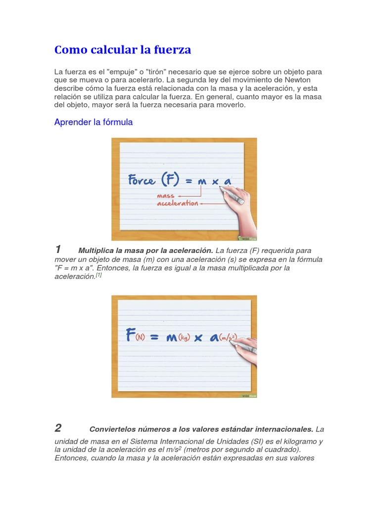 Como Calcular La Fuerza | Descargar gratis PDF | Masa | Fricción