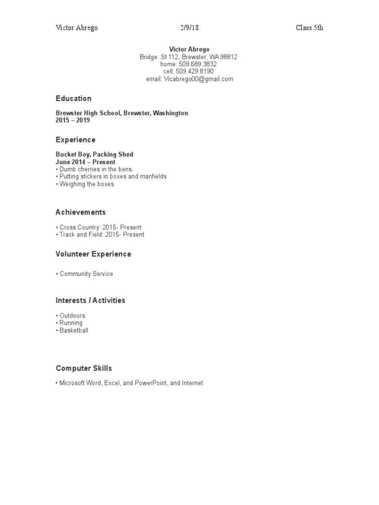 Resume Sample 1 | PDF