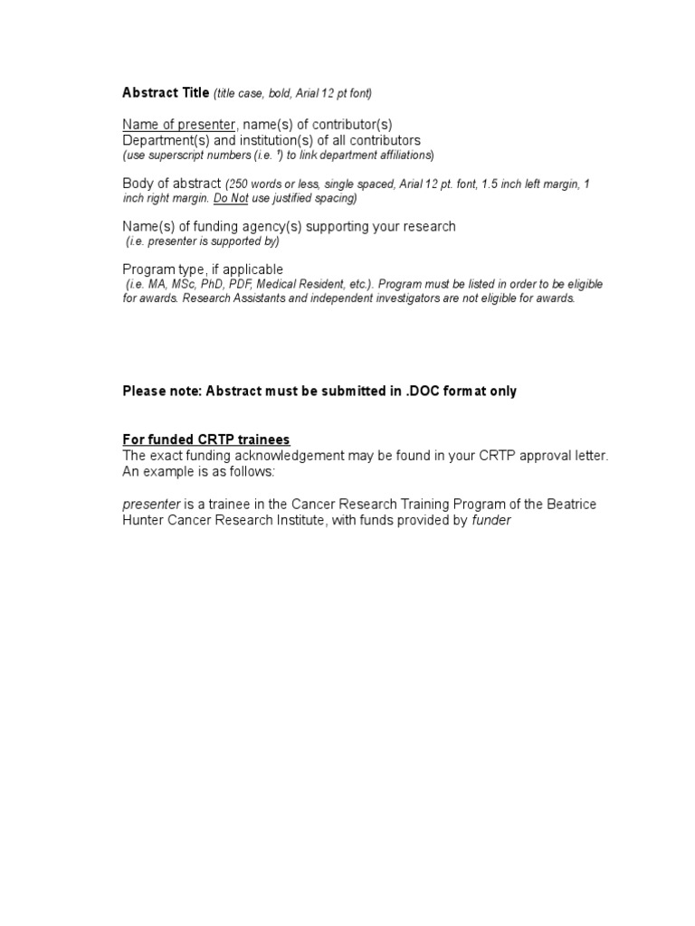 Abstract Template Pdf