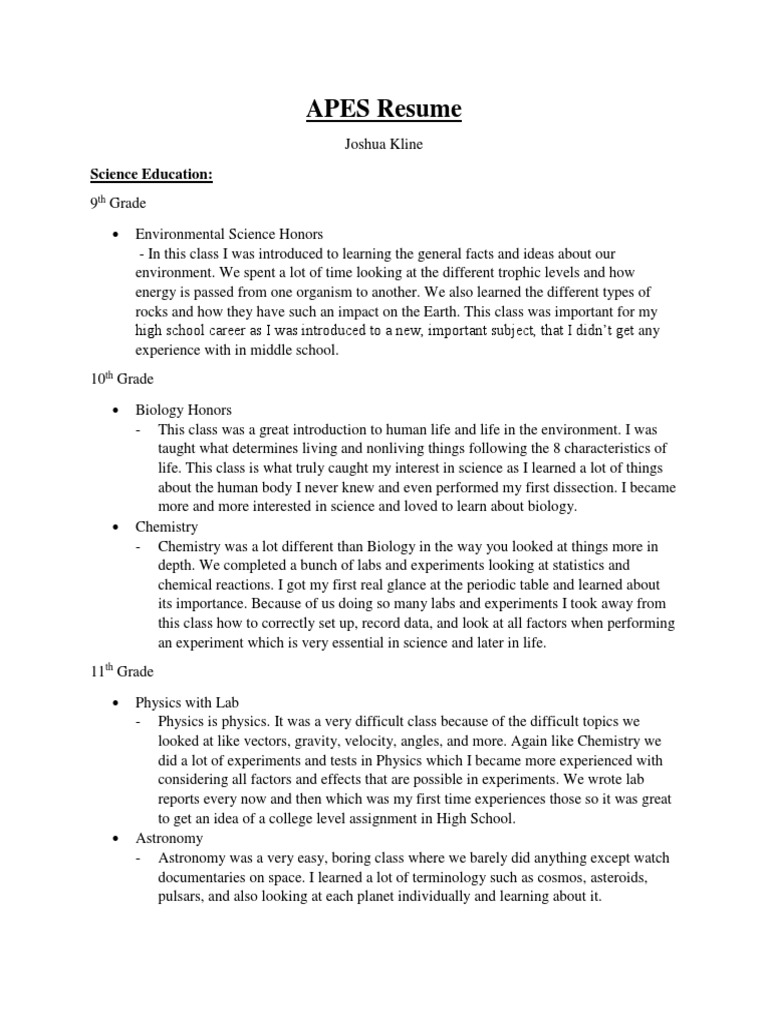 APES Curriculum Overview and Insights | PDF | Experiment | Science