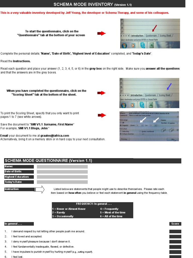 Schema Mode Inventory | PDF | Anger | Psychological Concepts