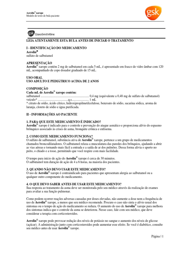 Bula Aerolin | PDF | Asma | Gravidez