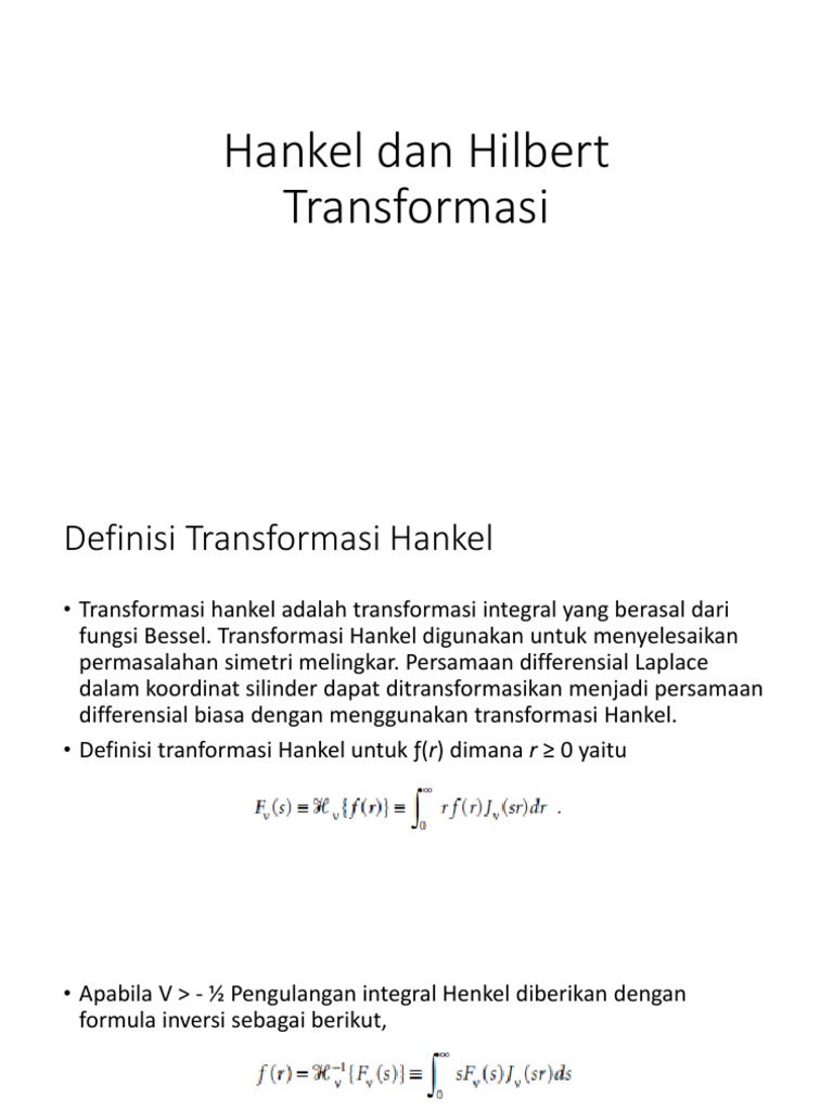 Hankel Dan Hilbert Transformasi | PDF | Sains & Matematika